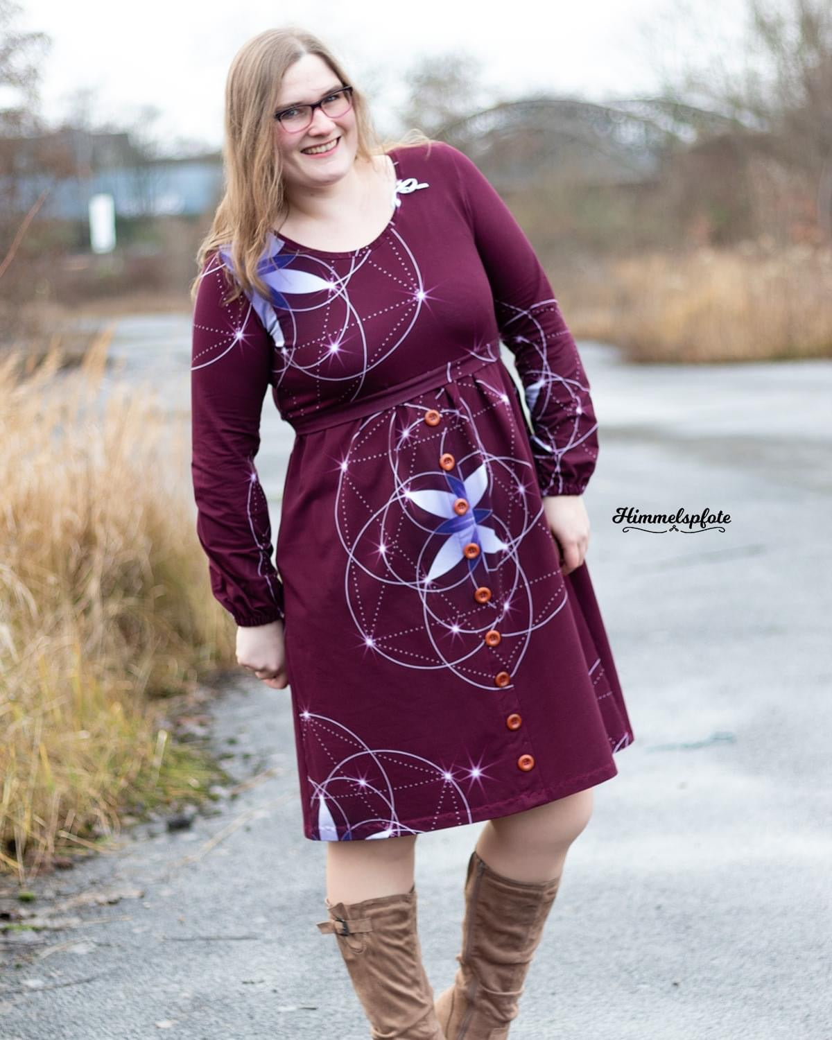 Bio-EP French Terry „Ich bin schön“ bordeaux – Anne Endres